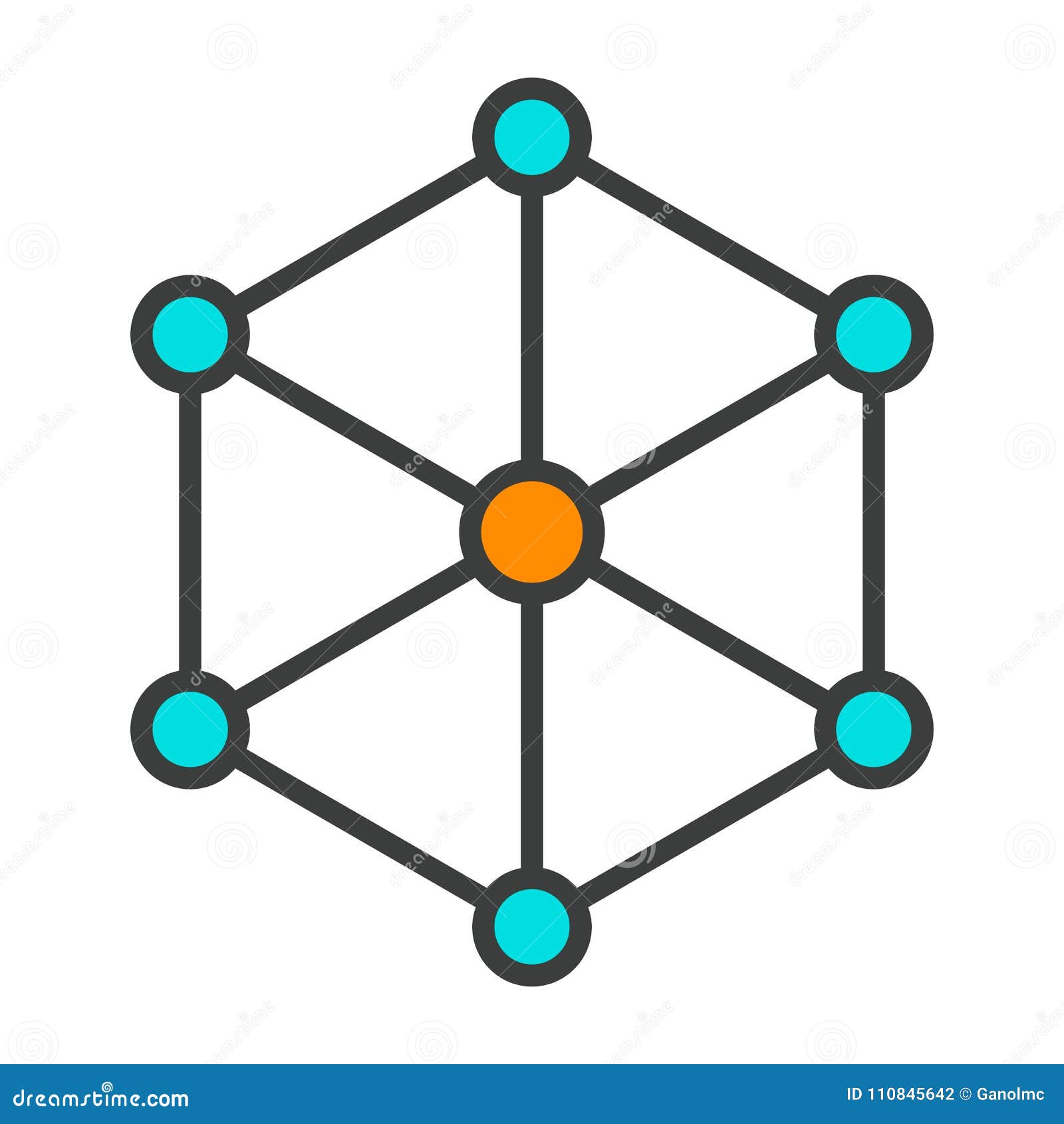 Blockchain Node Line Icon. Vector Simple Minimal 96x96 Pictogram Stock ...