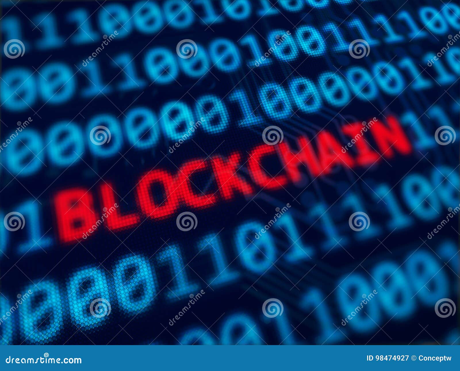 Blockchain red word stock illustration. Illustration of digital - 98474927