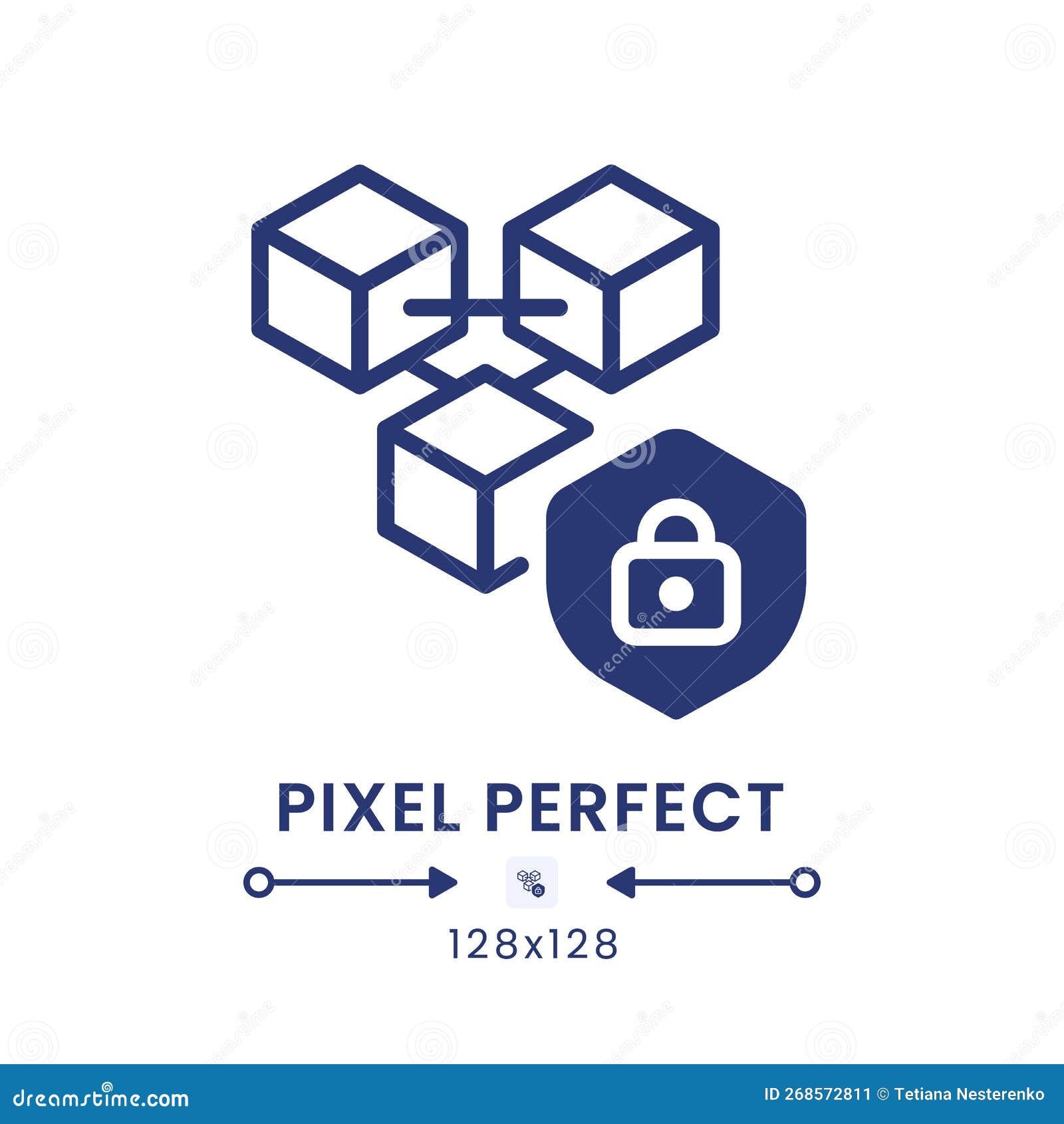 Blockchain Security Black Solid Desktop Icon Stock Illustration ...