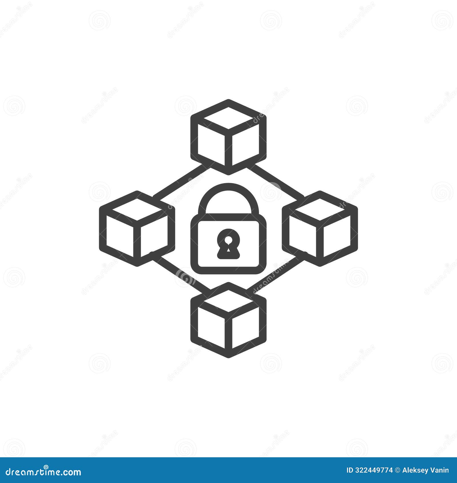 Blockchain Security Line Icon Stock Vector - Illustration of system, line: 322449774