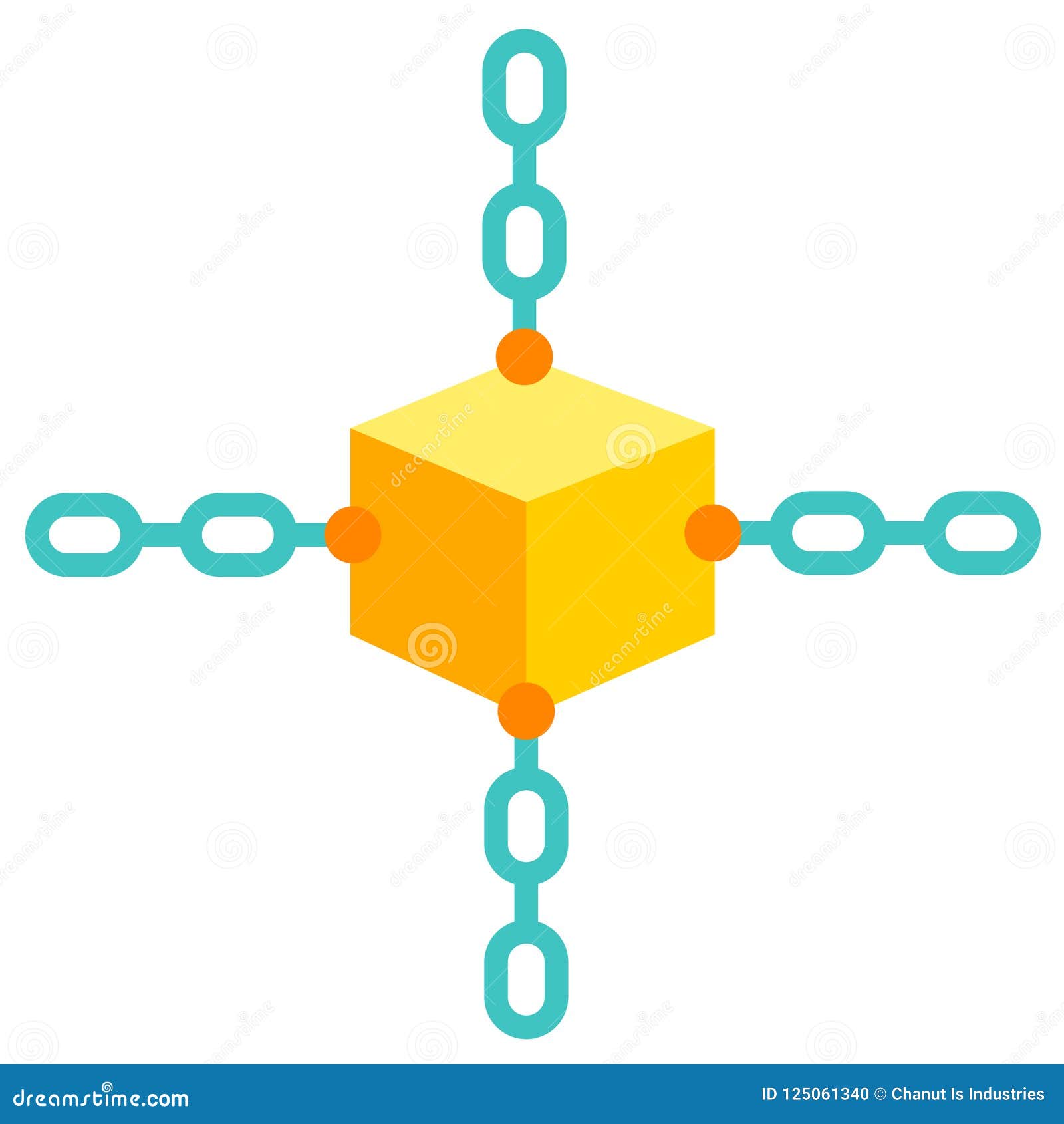 Blockchain Share Flat Illustration Stock Vector - Illustration of data ...