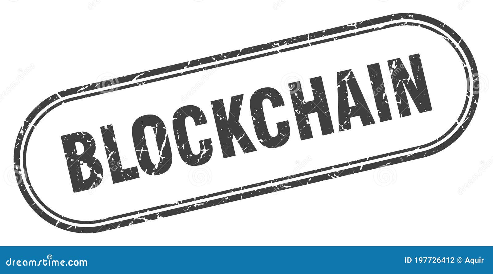 Blockchain Stamp. Rounded Grunge Textured Sign. Label Stock Vector ...