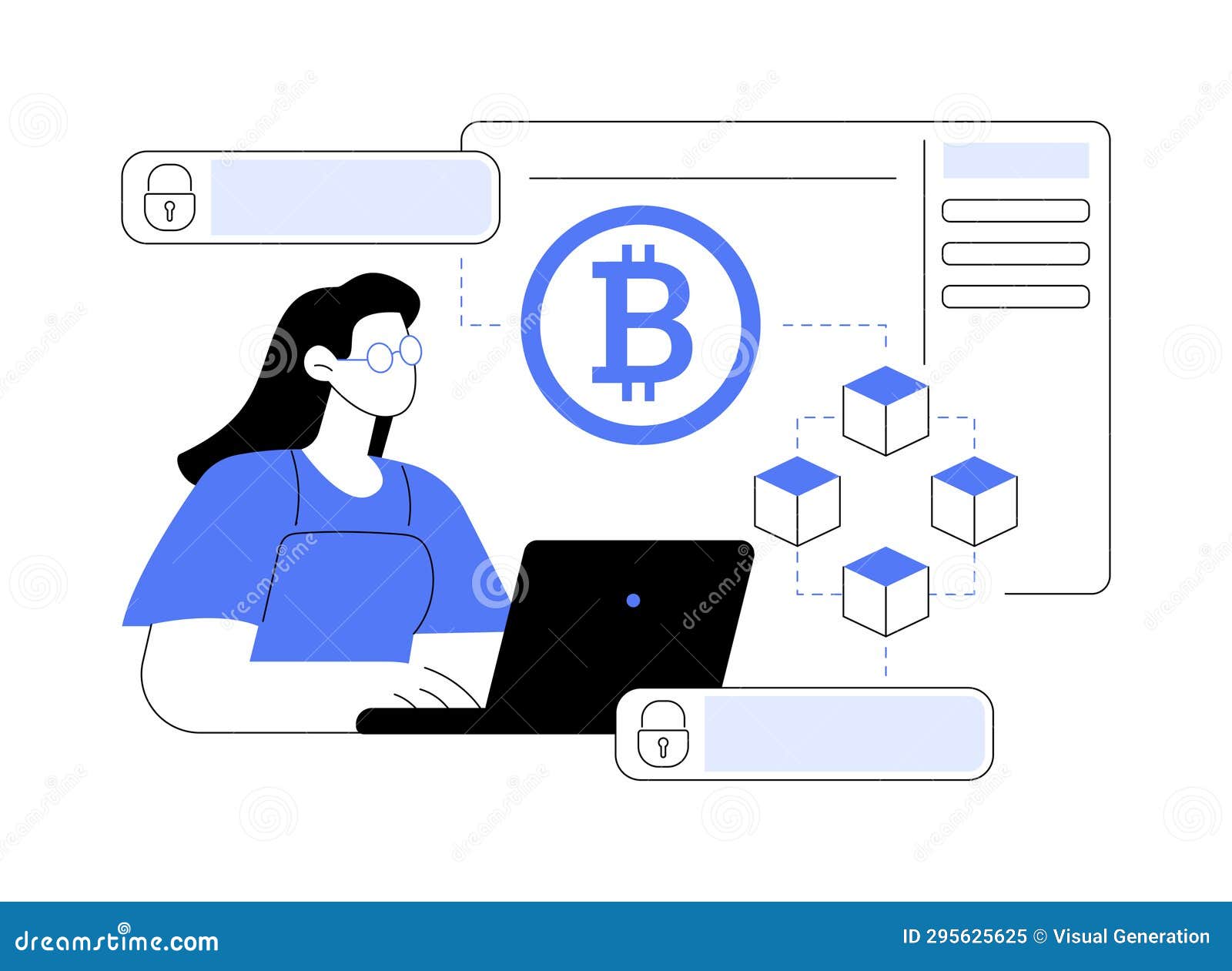 Blockchain Tech Architect Isolated Cartoon Vector Illustrations. Stock ...