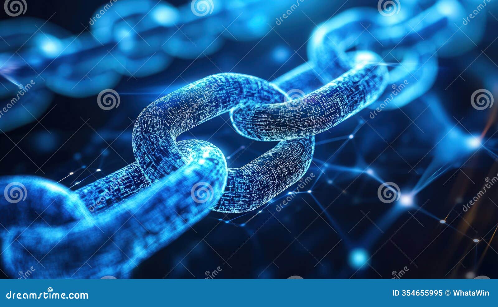 Blockchain Technology Visualized Depiction As a Chain Stock Image ...