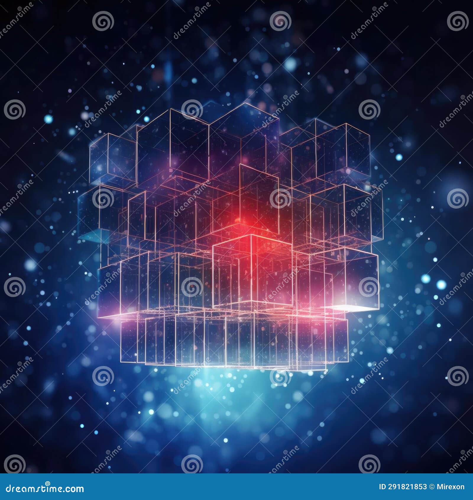 Blockchain Technology with Abstract Background. Blockchain Description ...