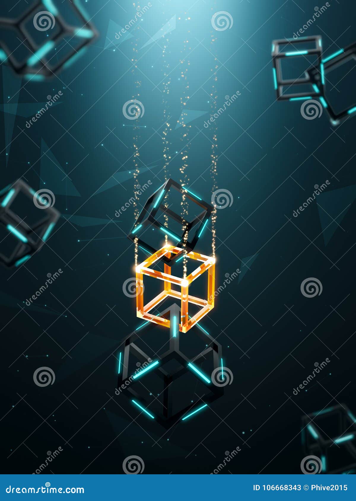 Blockchain technology stock illustration. Illustration of chain - 106668343