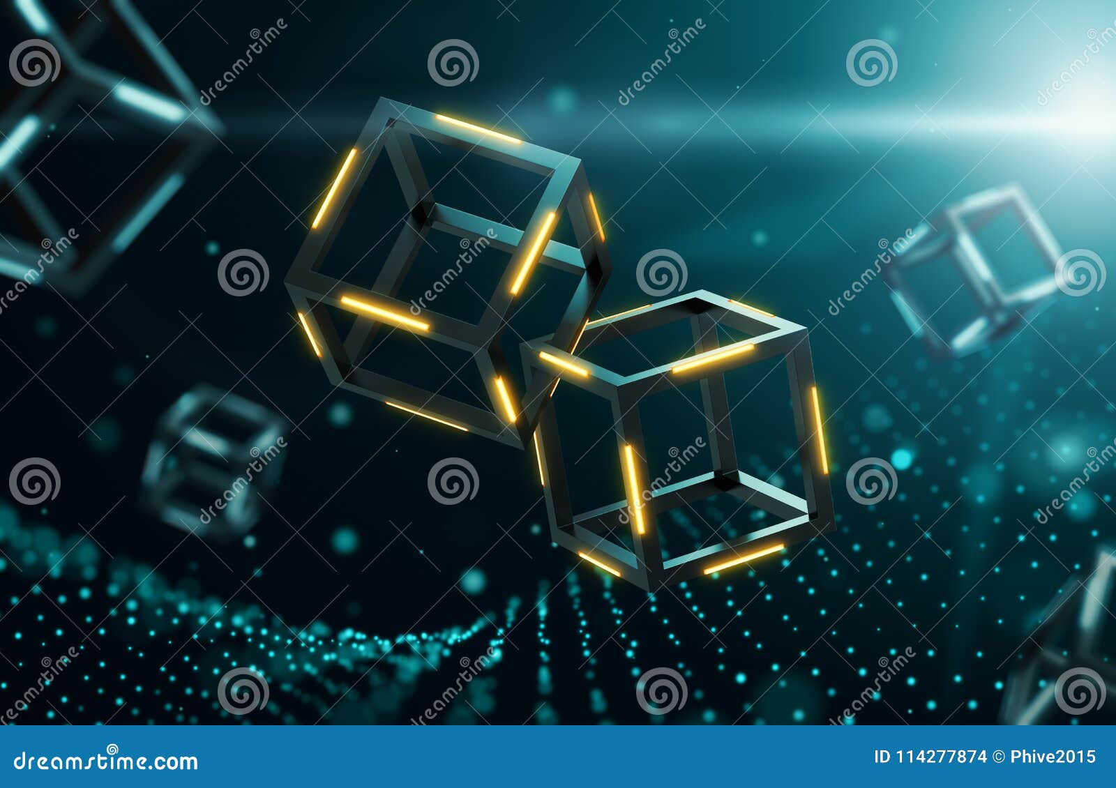 Blockchain Technology with Abstract Background Stock Illustration ...