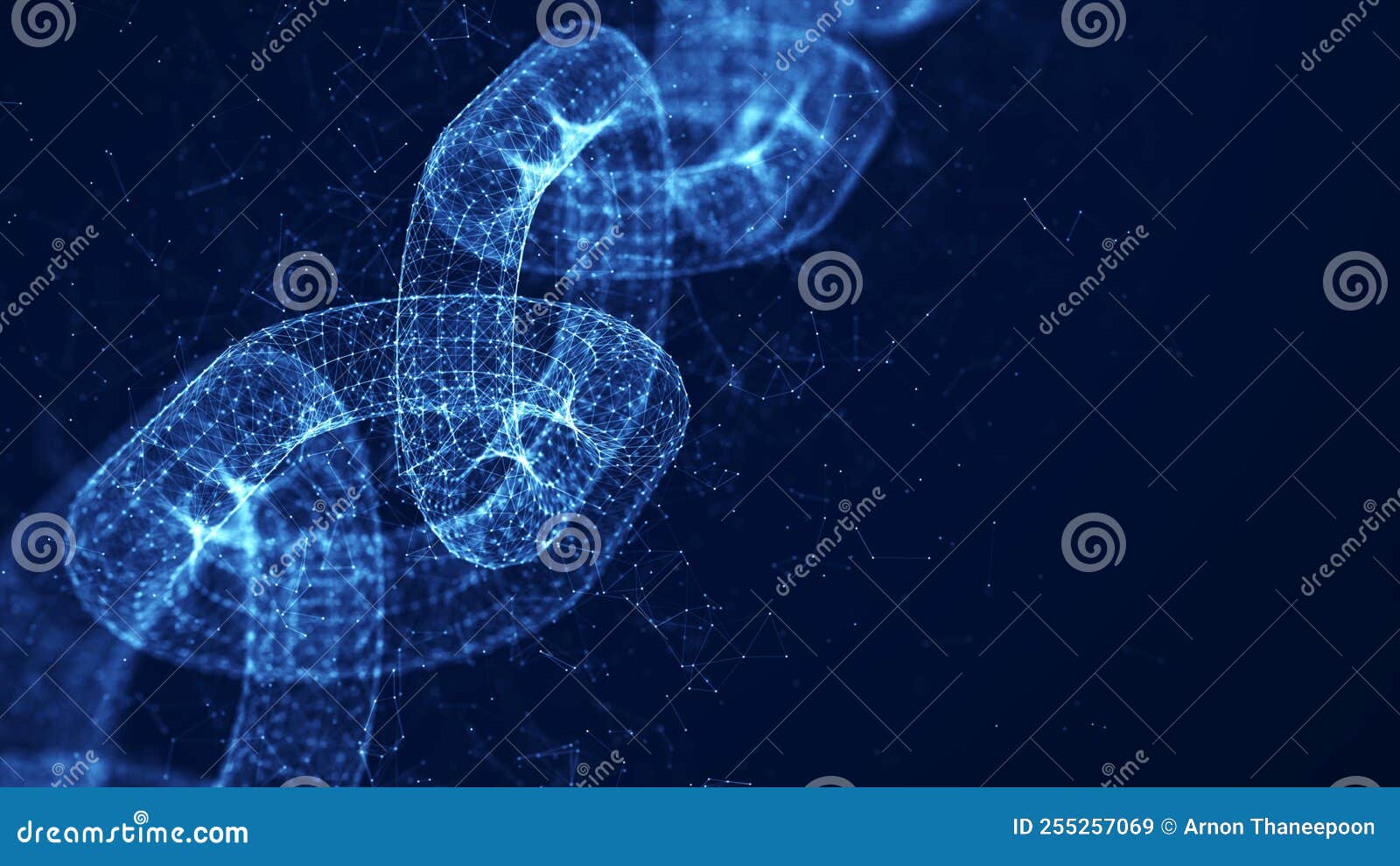 Blockchain Technology Abstract Concept. Polygons are Connected in a ...