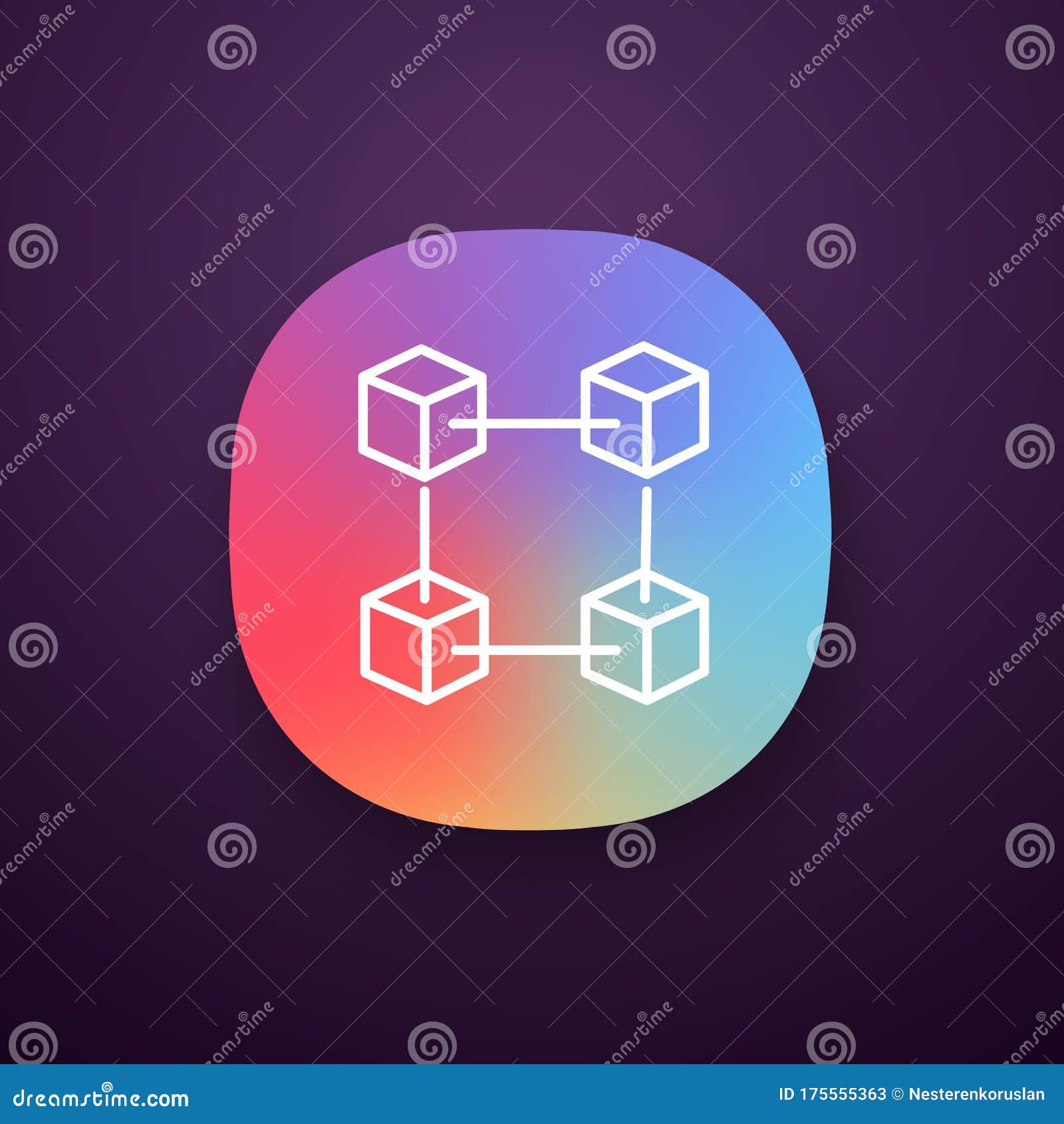 Blockchain Technology App Icon Stock Vector - Illustration of ...