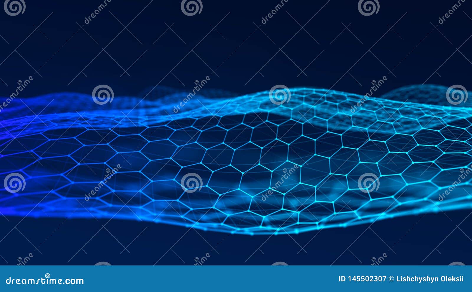 Blockchain Technology Background. Block Chain Network Concept. 3D Rendering Stock Illustration ...