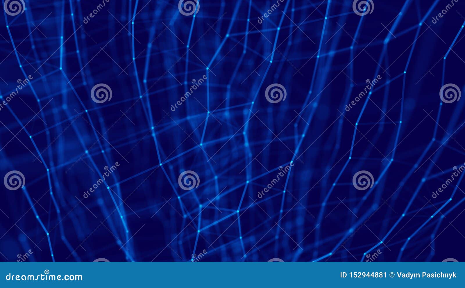 Blockchain Technology Concept. Big Data Visualization. 3D Blue ...