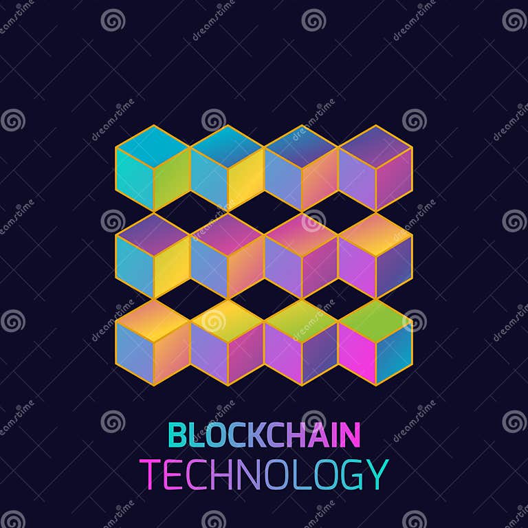 Blockchain Technology Concept. Cubic Nodes Connected by Chain Stock ...