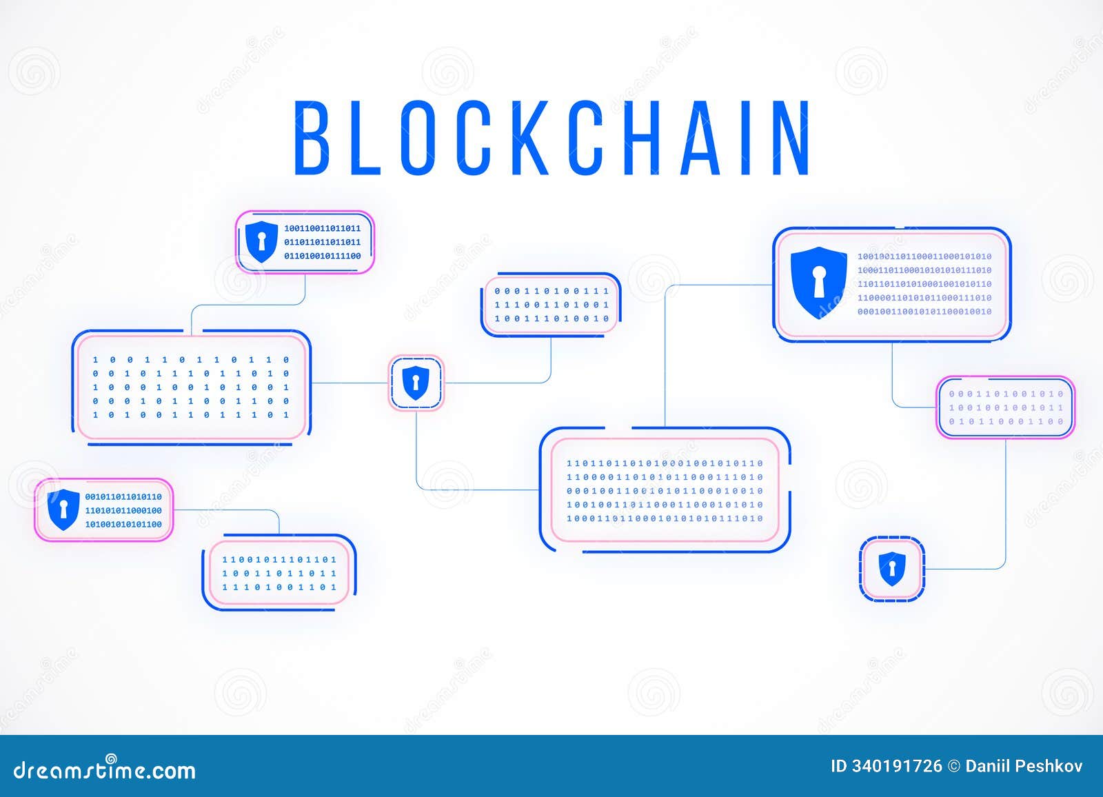 Blockchain Technology Concept Illustration. 3D Rendering Stock ...