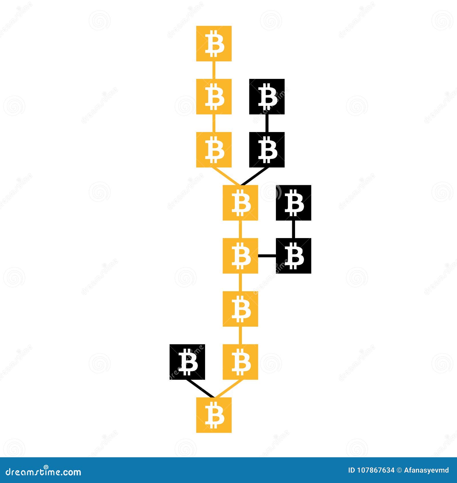 Blockchain Technology Concept Isolated. Sequence of Communicating Nodes ...