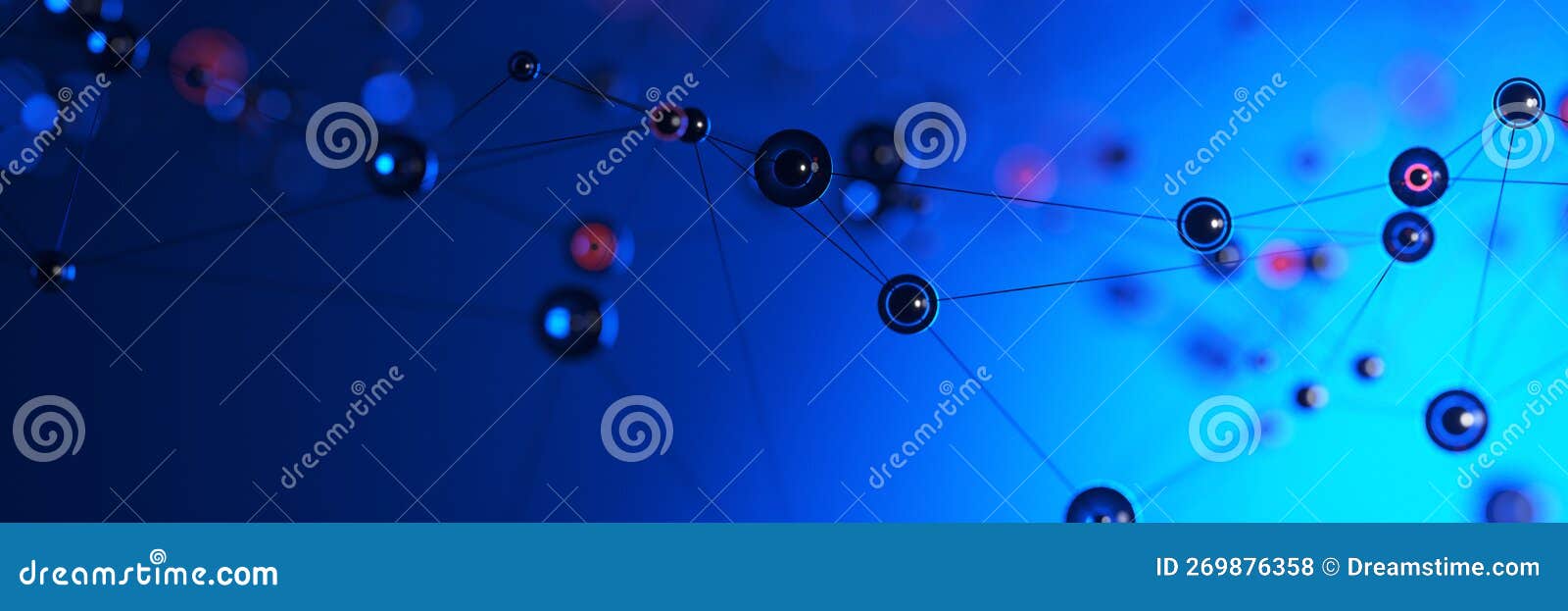 Blockchain Technology Concept. the Concept of Network, Neural Network ...