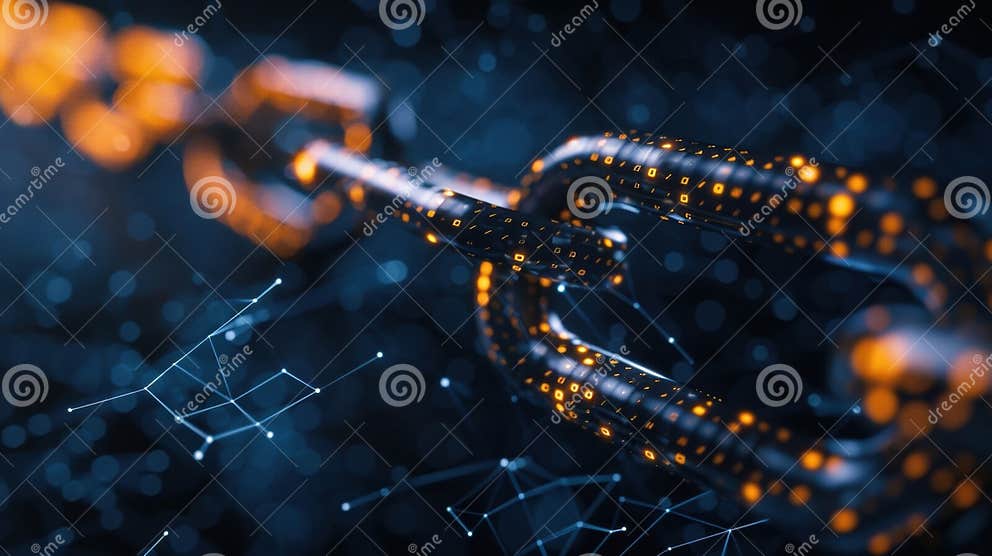 Blockchain Technology Creating Secure Digital Chain with Binary Code ...