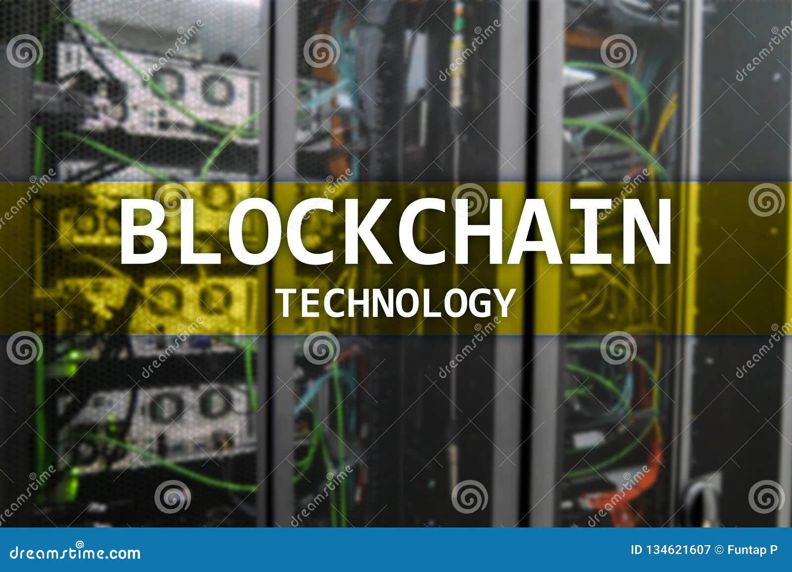Blockchain Technology, Cryptocurrency Mining. Server Room Data Stock ...