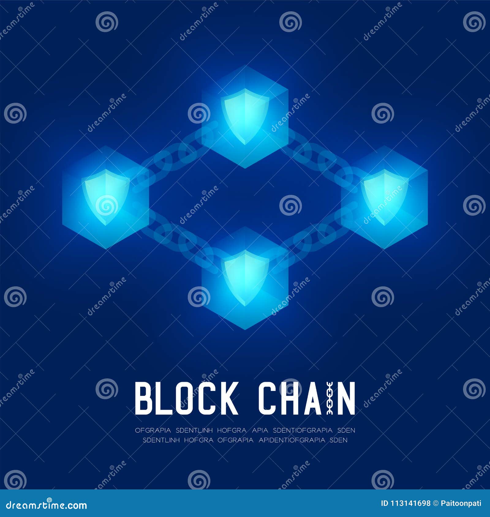 Blockchain Technology 3D Isometric Virtual, Safety System Concept ...