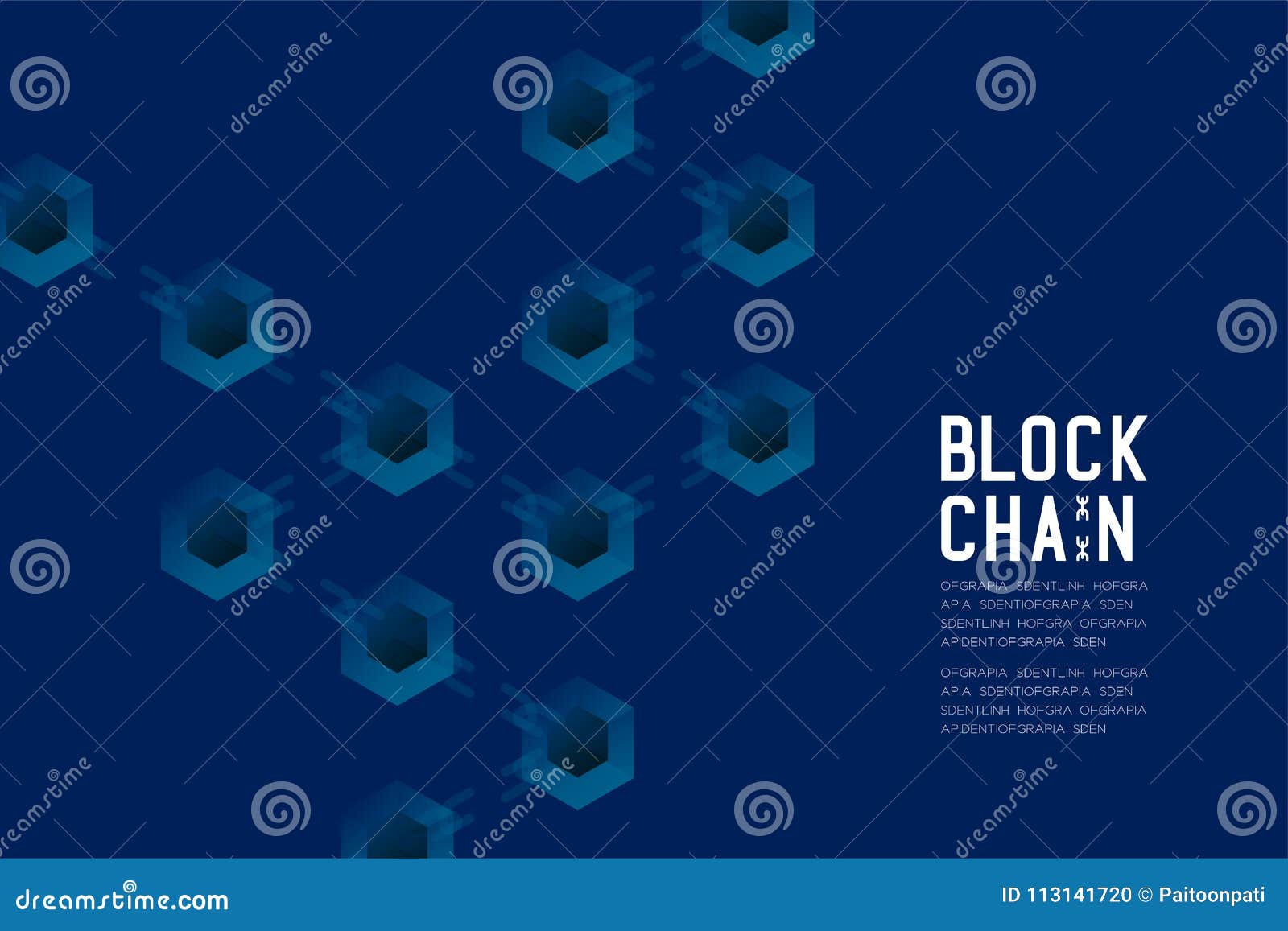 Blockchain Technology 3D Isometric Virtual, System Offline Concept ...