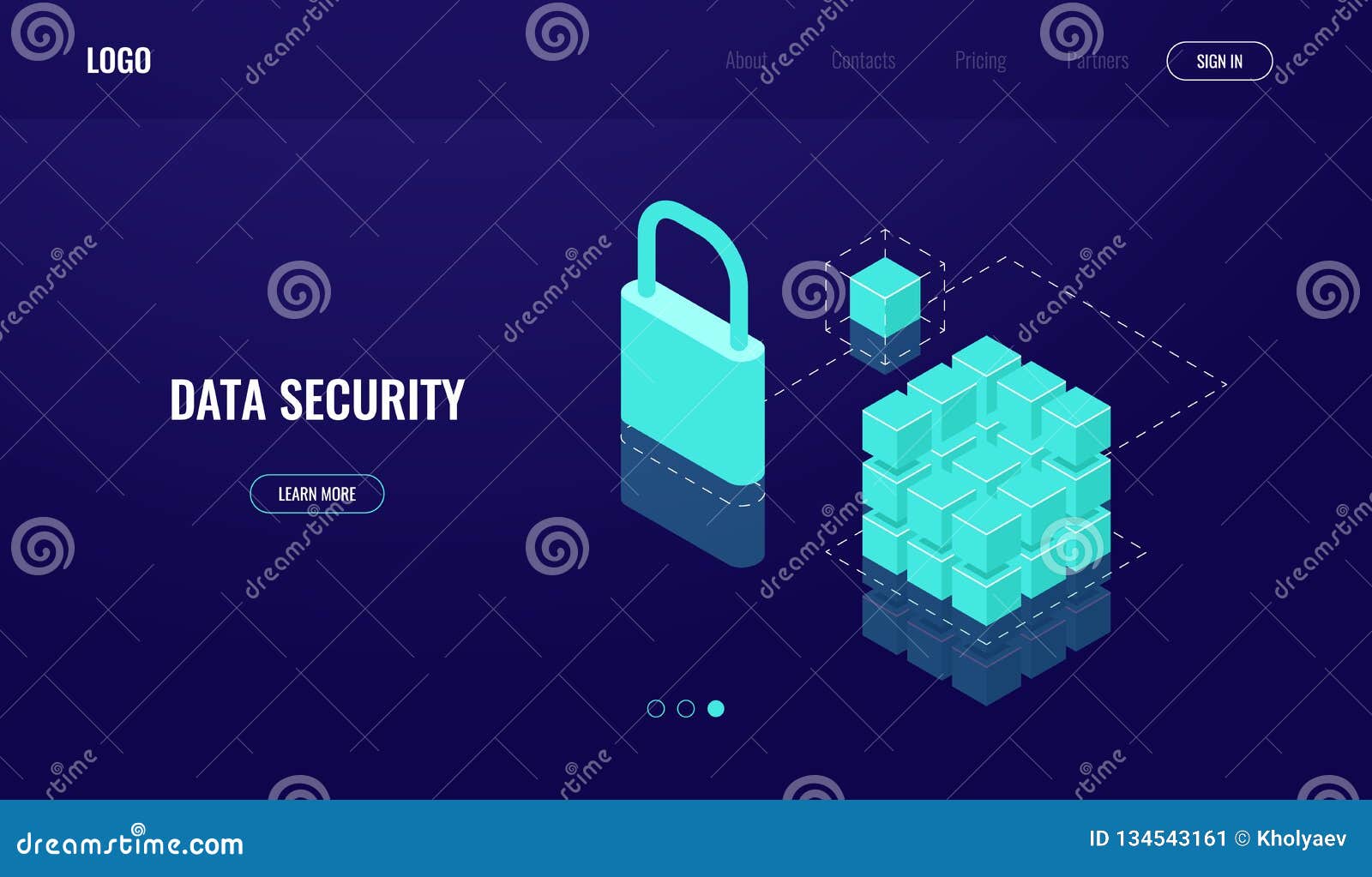 Blockchain Technology, Data Access and Data Security, Isometric Icon ...