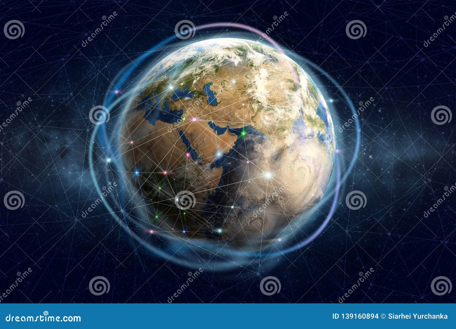 Blockchain Technology. Global Information Network of the Planet Earth ...