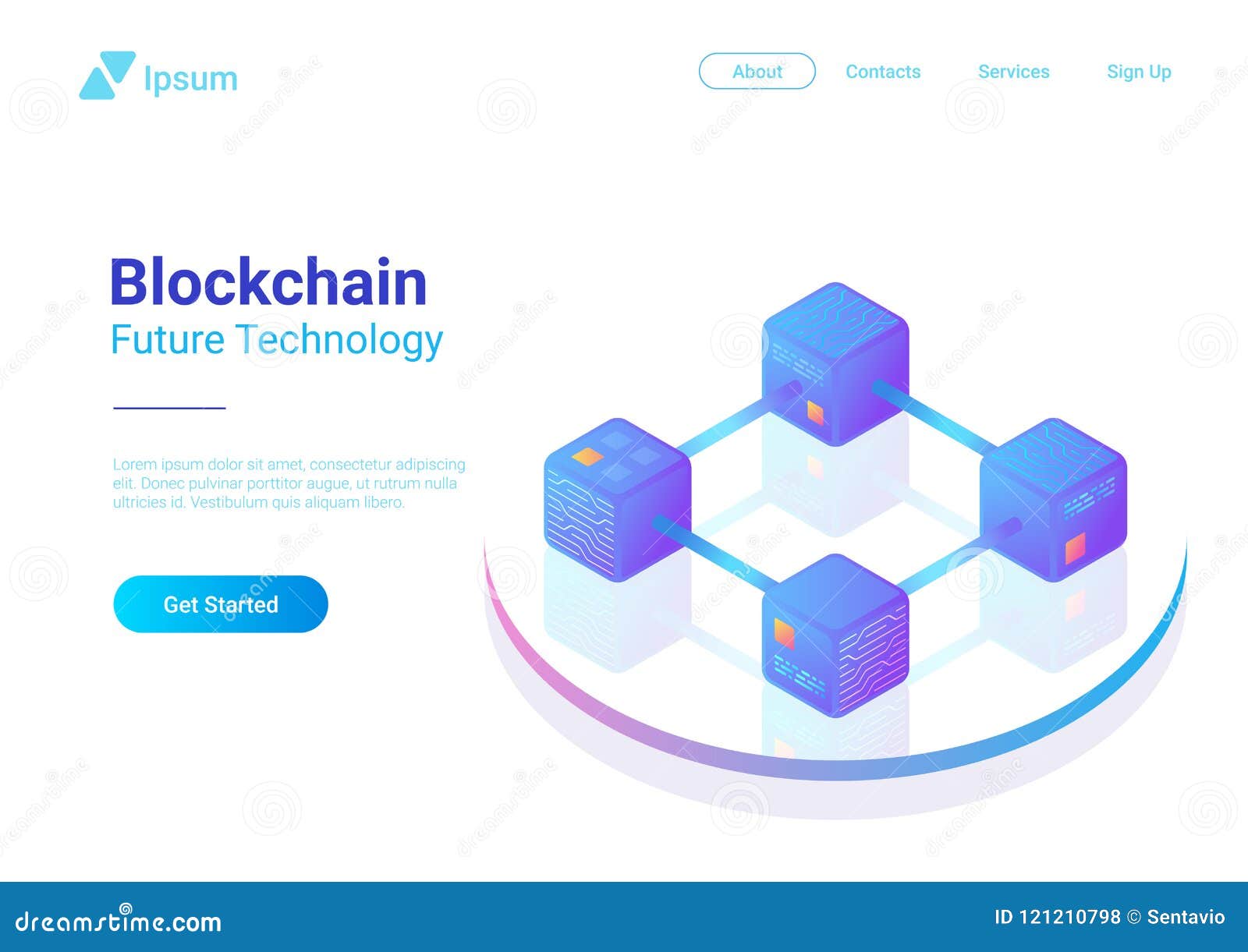 Blockchain Technology Isometric Vector. Block Chai Stock Vector ...