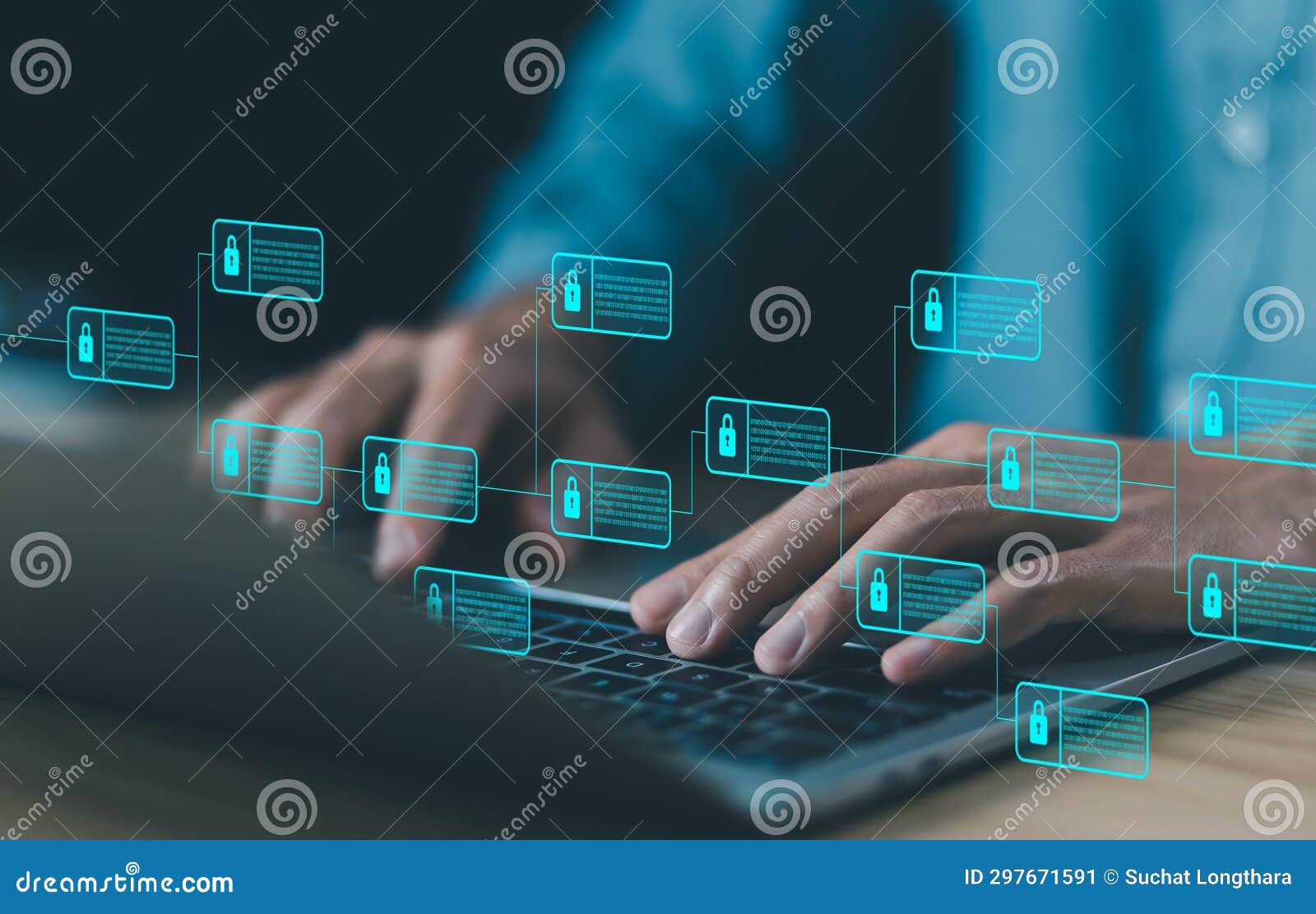 Blockchain Technology Ledger Data Algorithm Linked Together in a Chain. the System Payments and ...
