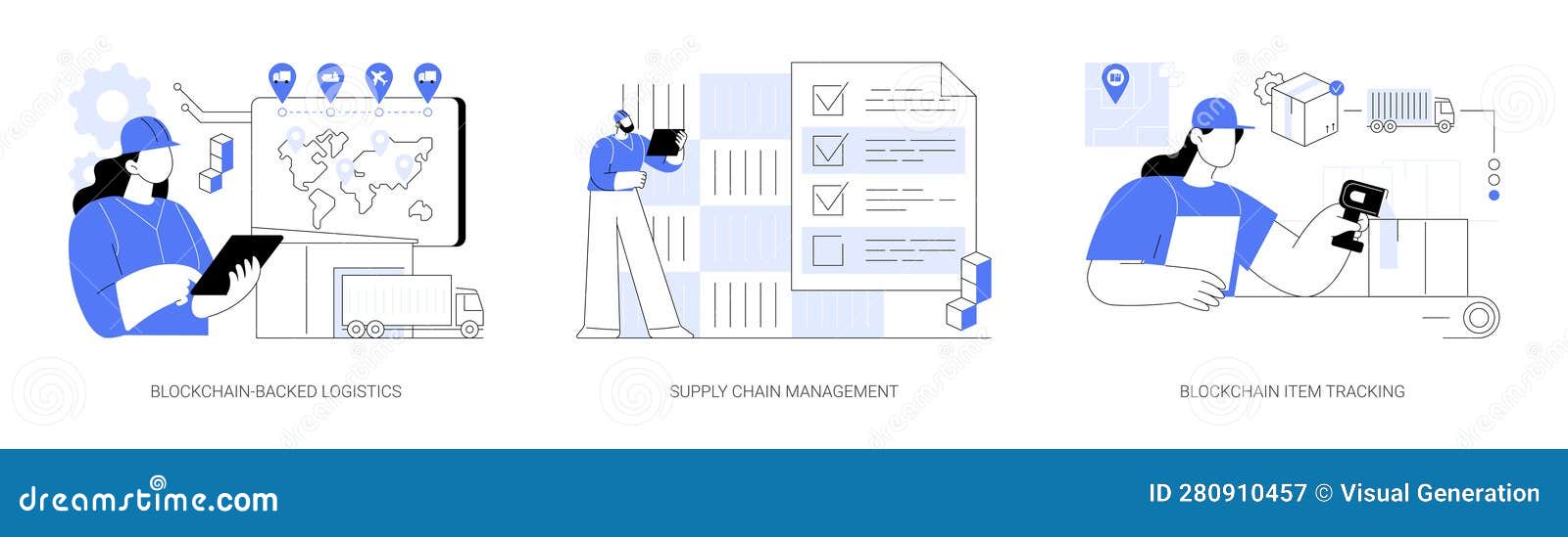 Blockchain Technology in Logistics Abstract Concept Vector ...
