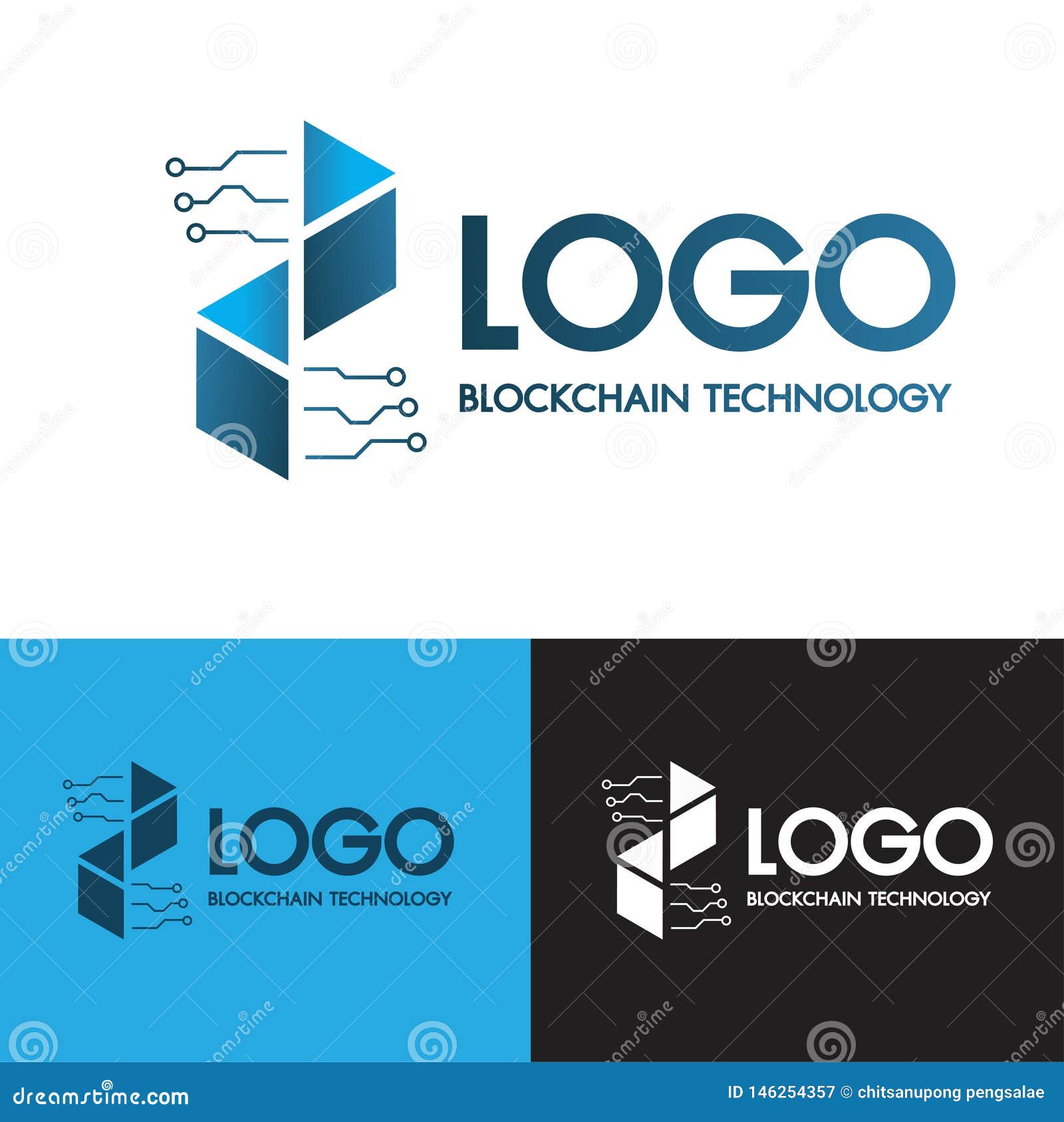 Blockchain Connect Technology and Digital Modern Line Icon Abstract ...