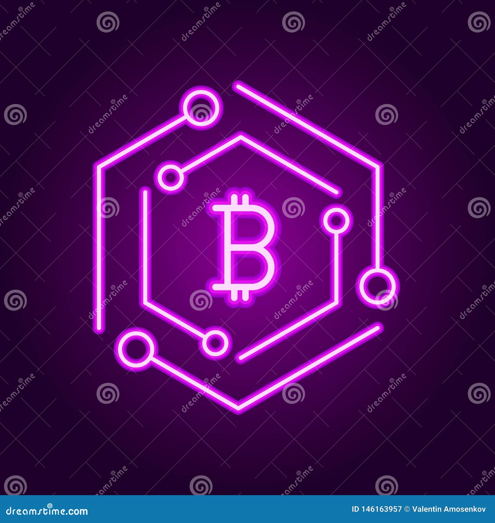 Blockchain Technology Modern Icon Vector Block Chain Symbol Or Logo