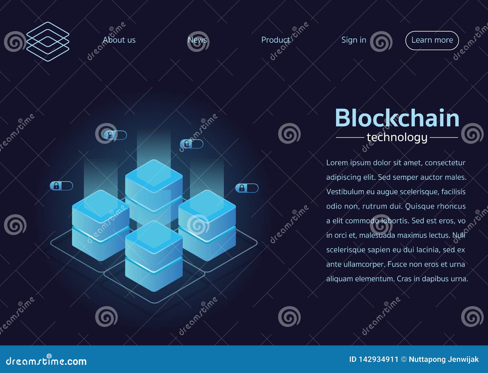 Blockchain Technology Presentation Stock Vector - Illustration of ...