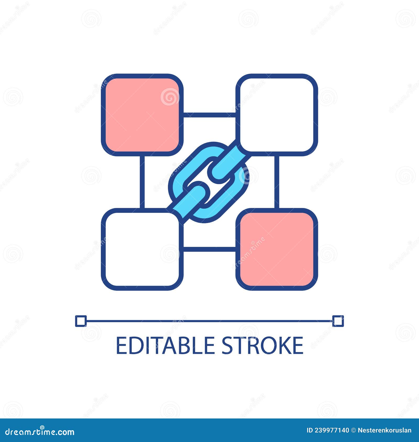 Blockchain Technology RGB Color Icon Stock Vector - Illustration of ...