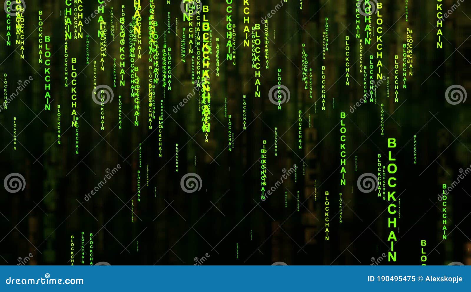 Blockchain Text Matrix Style Concept Stock Video - Video of matrix ...