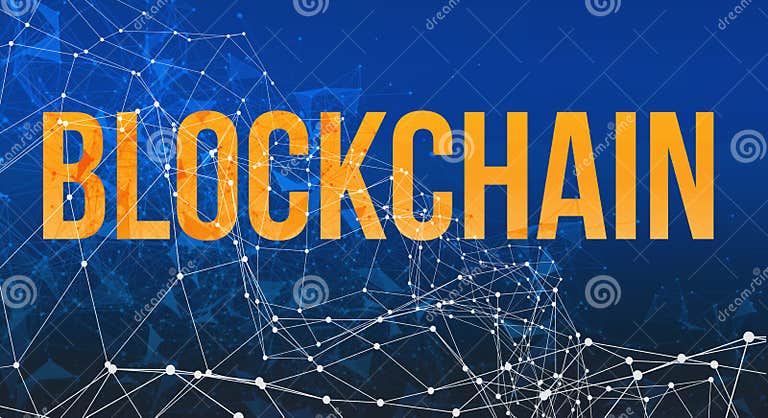 Blockchain Theme with Abstract Network Lines Stock Illustration ...