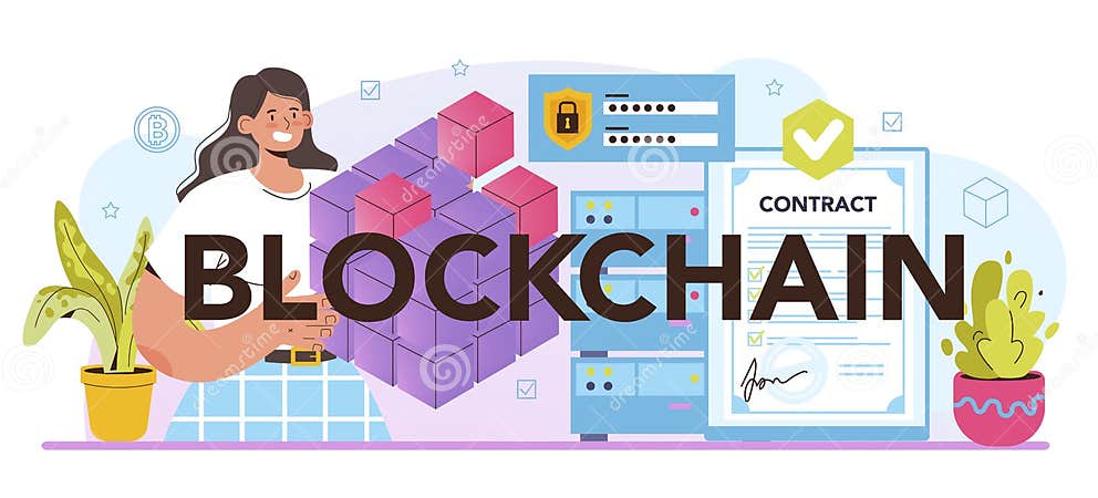 Blockchain Typographic Header. Blockchain-based Applications Building ...