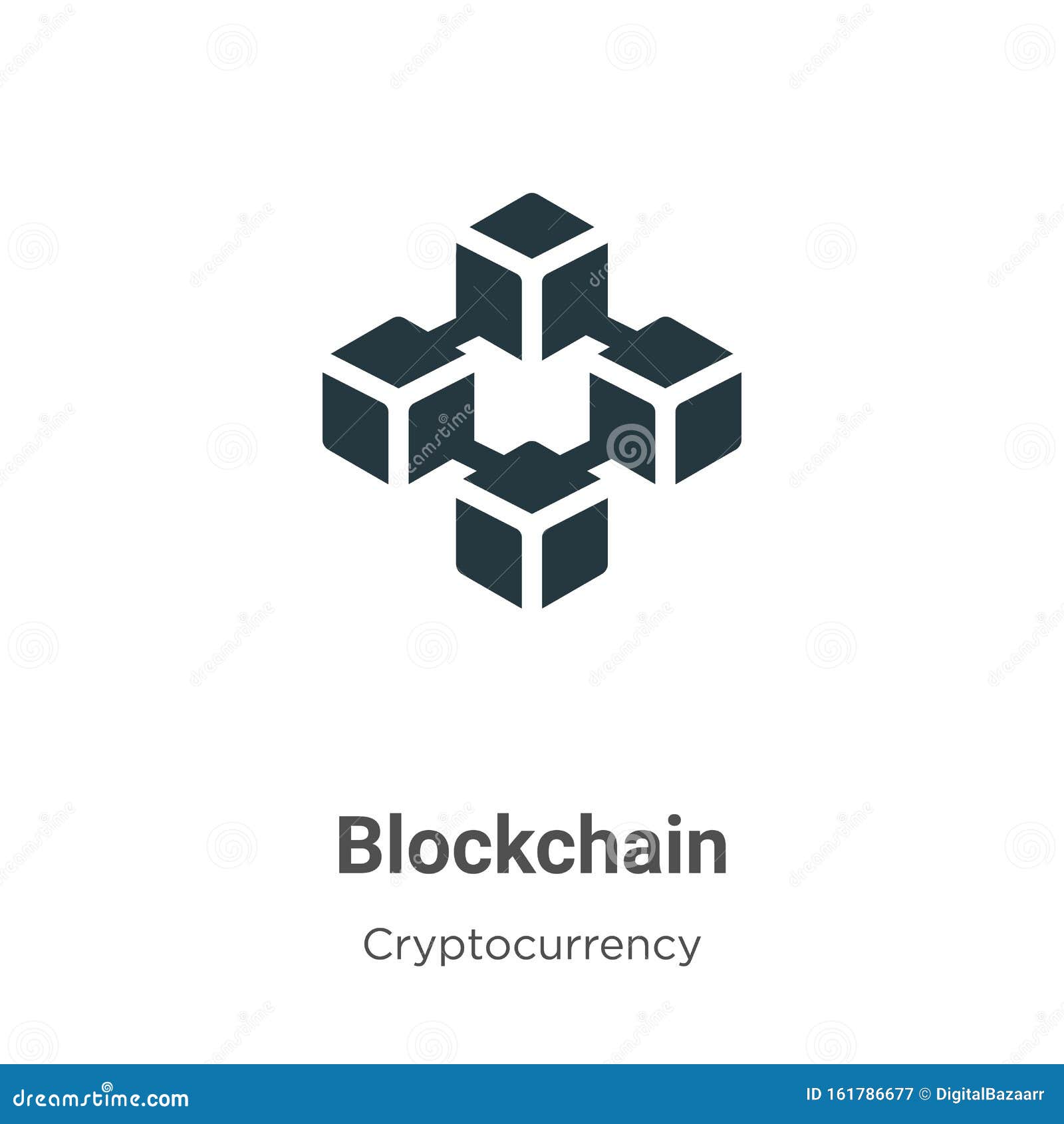 Blockchain Vector Icon on White Background. Flat Vector Blockchain Icon ...