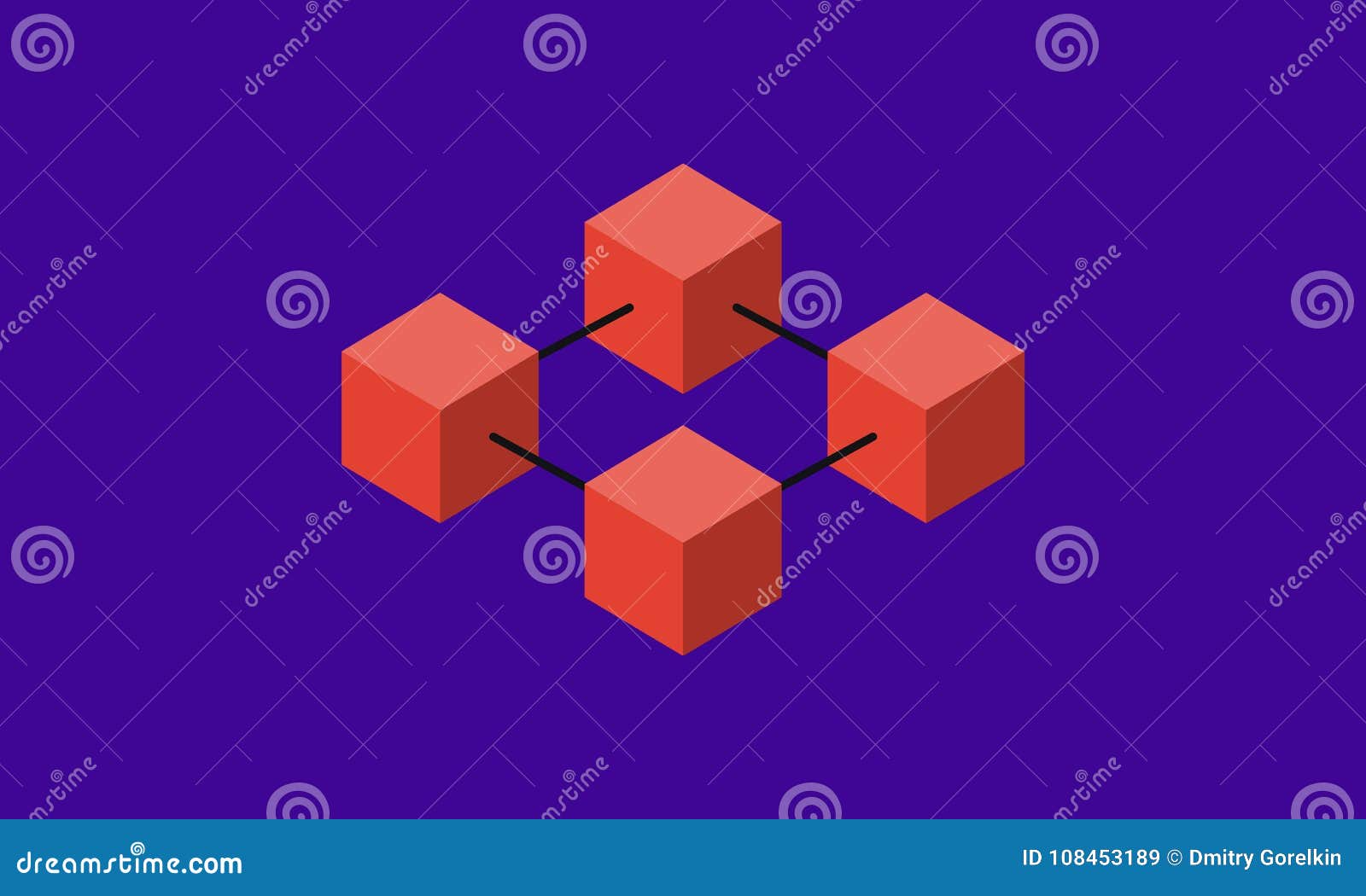 Blockchain Vector Red Icon or Logo Element Stock Vector - Illustration ...