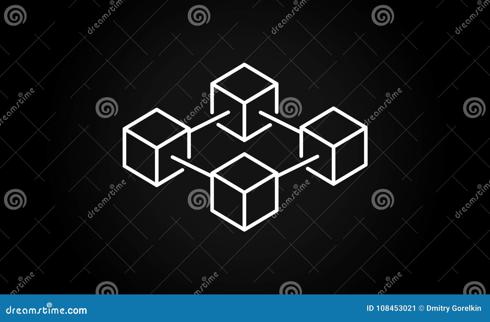 Blockchain Vector White Line Icon Or Logo Element Stock Vector ...