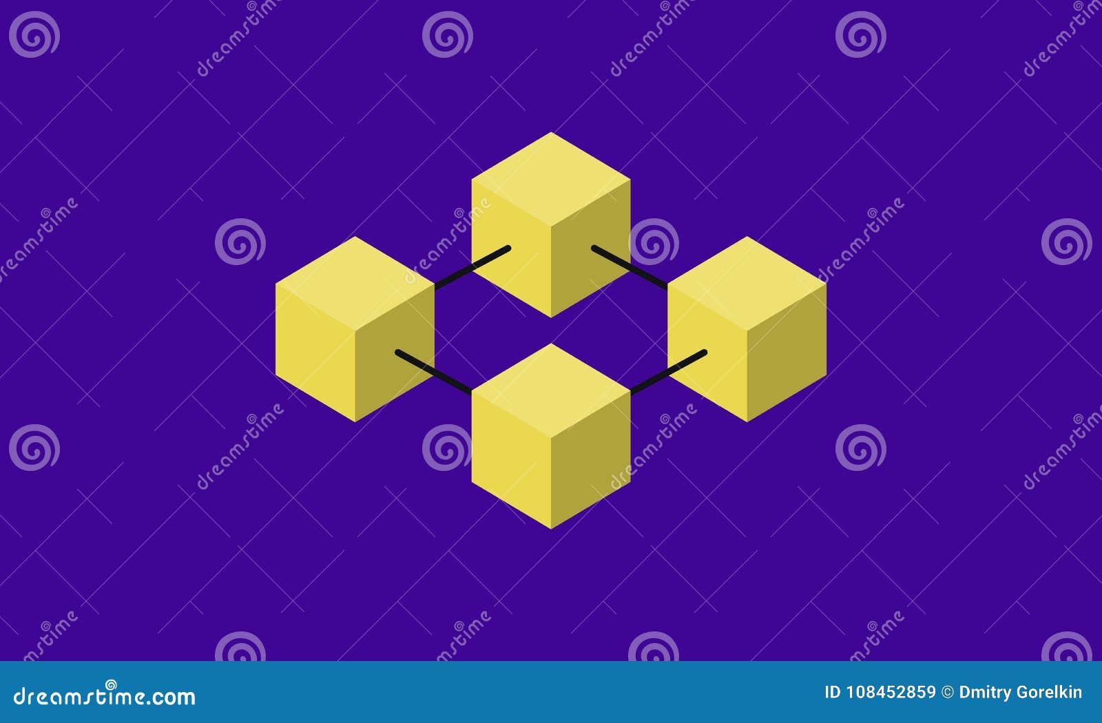 Blockchain Vector Yellow Icon or Logo Element Stock Vector ...