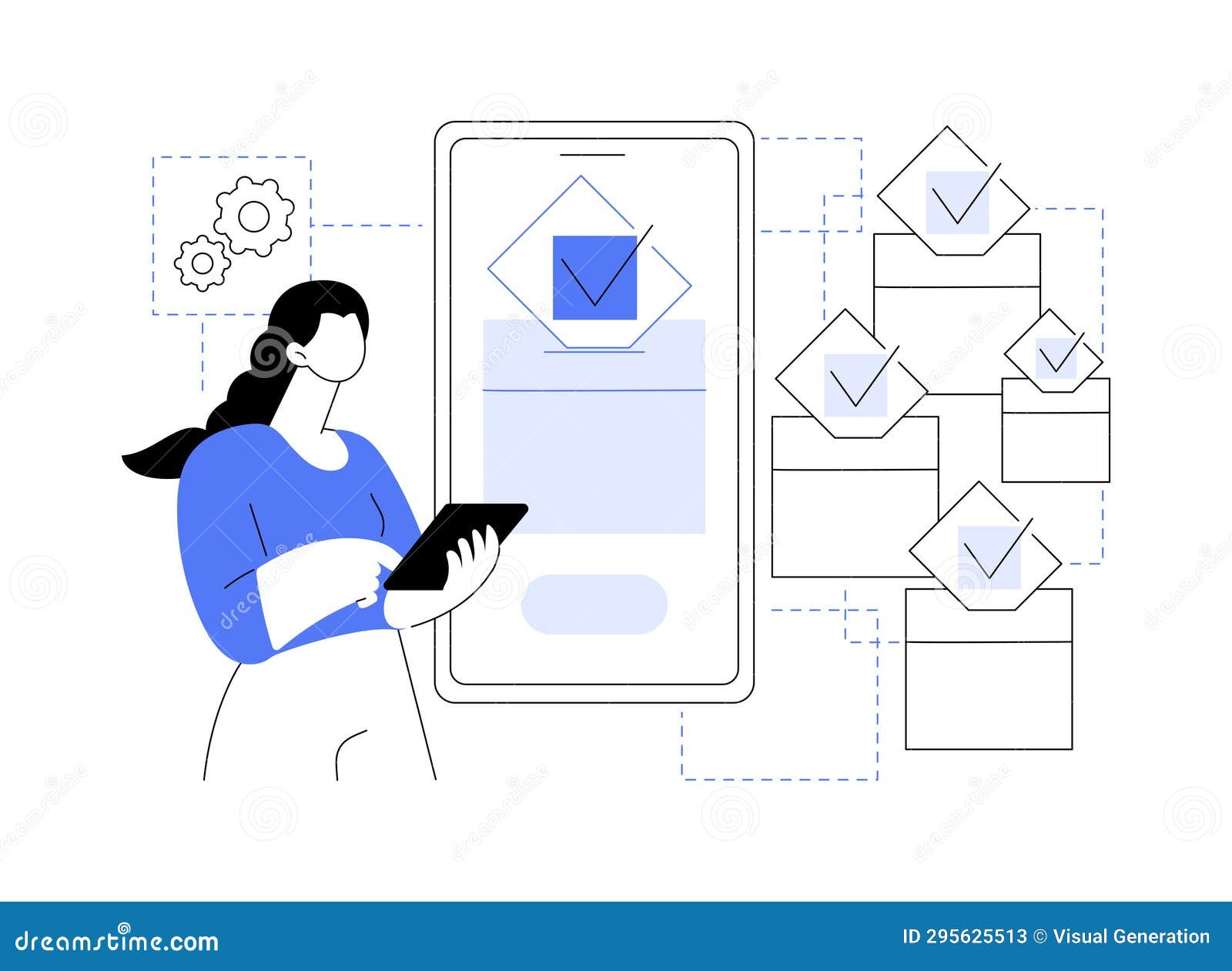 Blockchain Voting Mechanism Isolated Cartoon Vector Illustrations ...