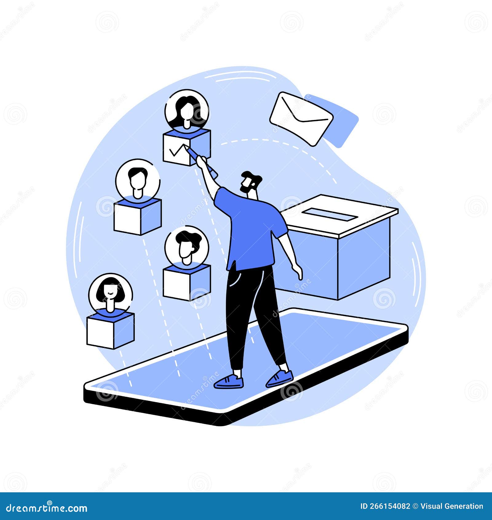 Blockchain Voting Mechanism Isolated Cartoon Vector Illustrations ...
