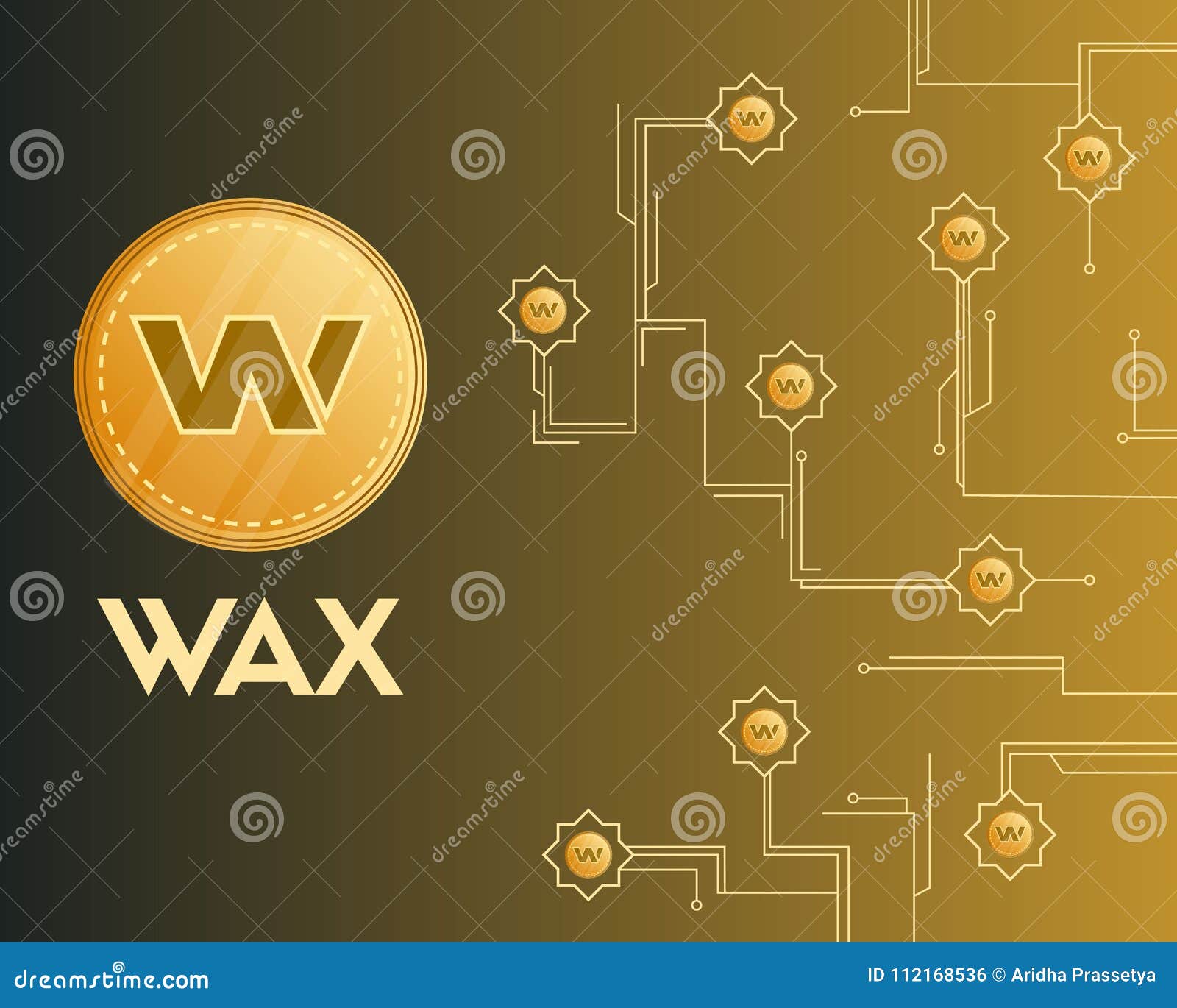 Blockchain Wax Cryptocurrency Circuit Background Editorial Photo ...