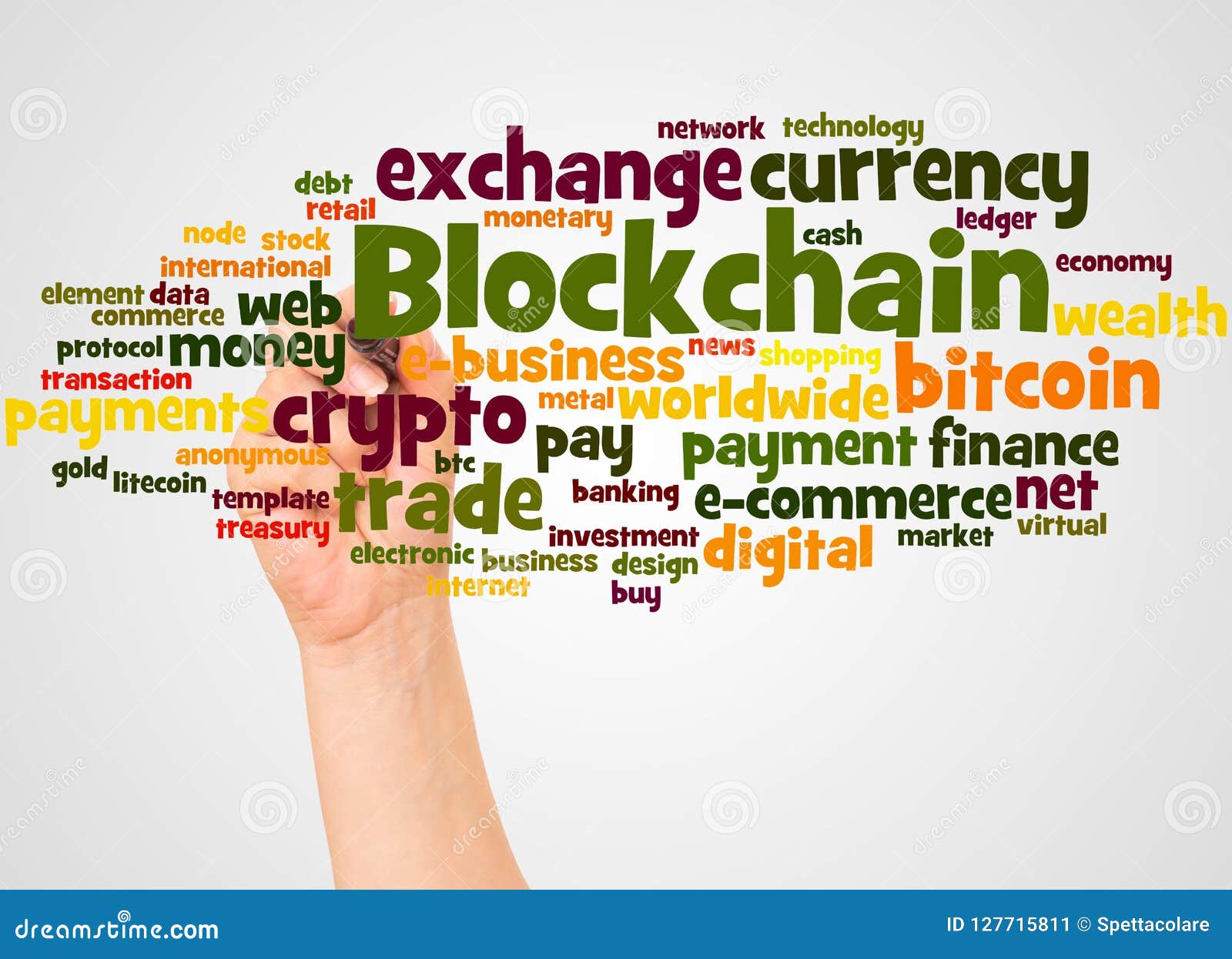 Blockchain Word With Icons As Illustration | CartoonDealer.com #83584594