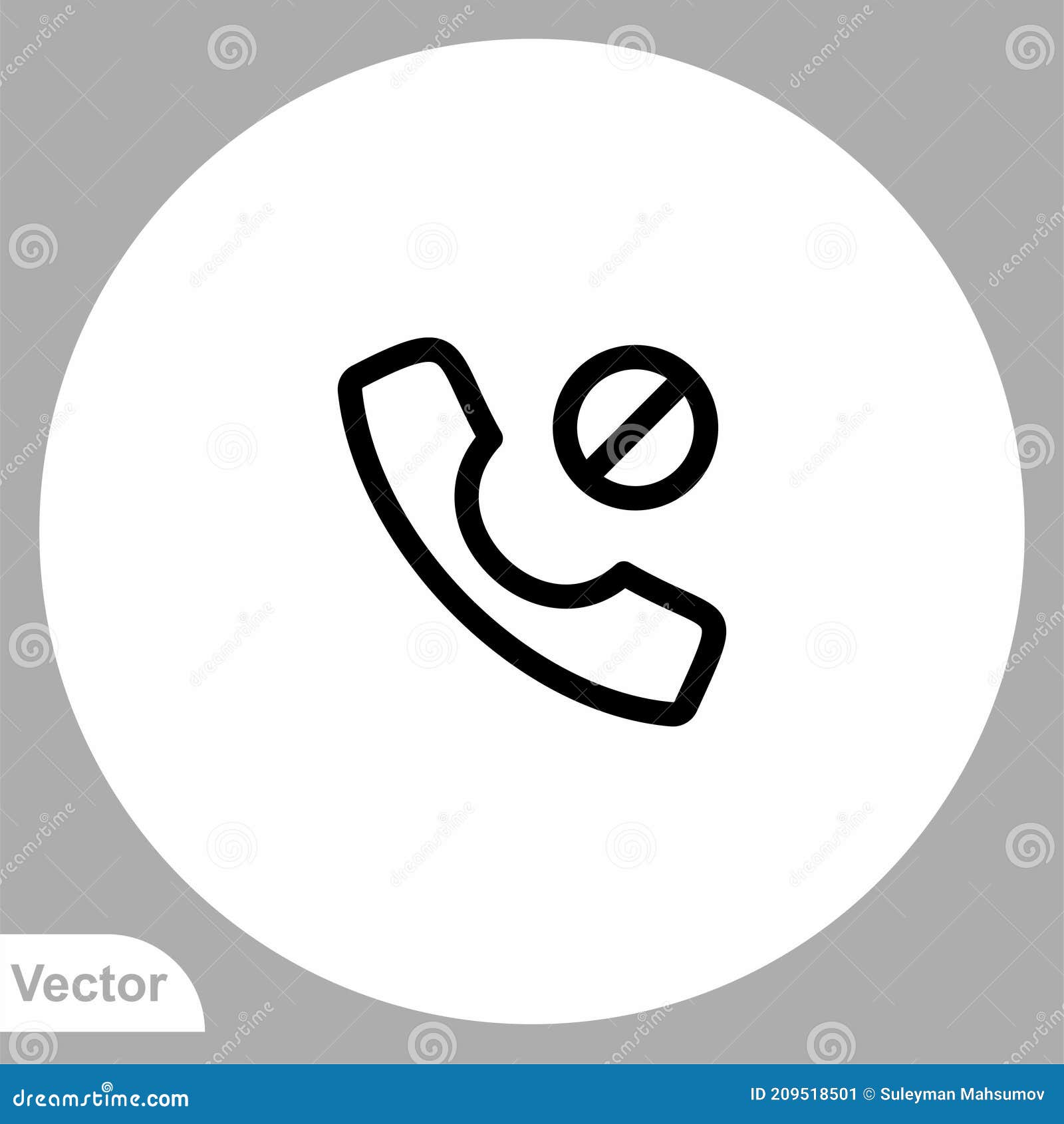 Blocked Call Vector Icon Sign Symbol Stock Vector - Illustration of ...