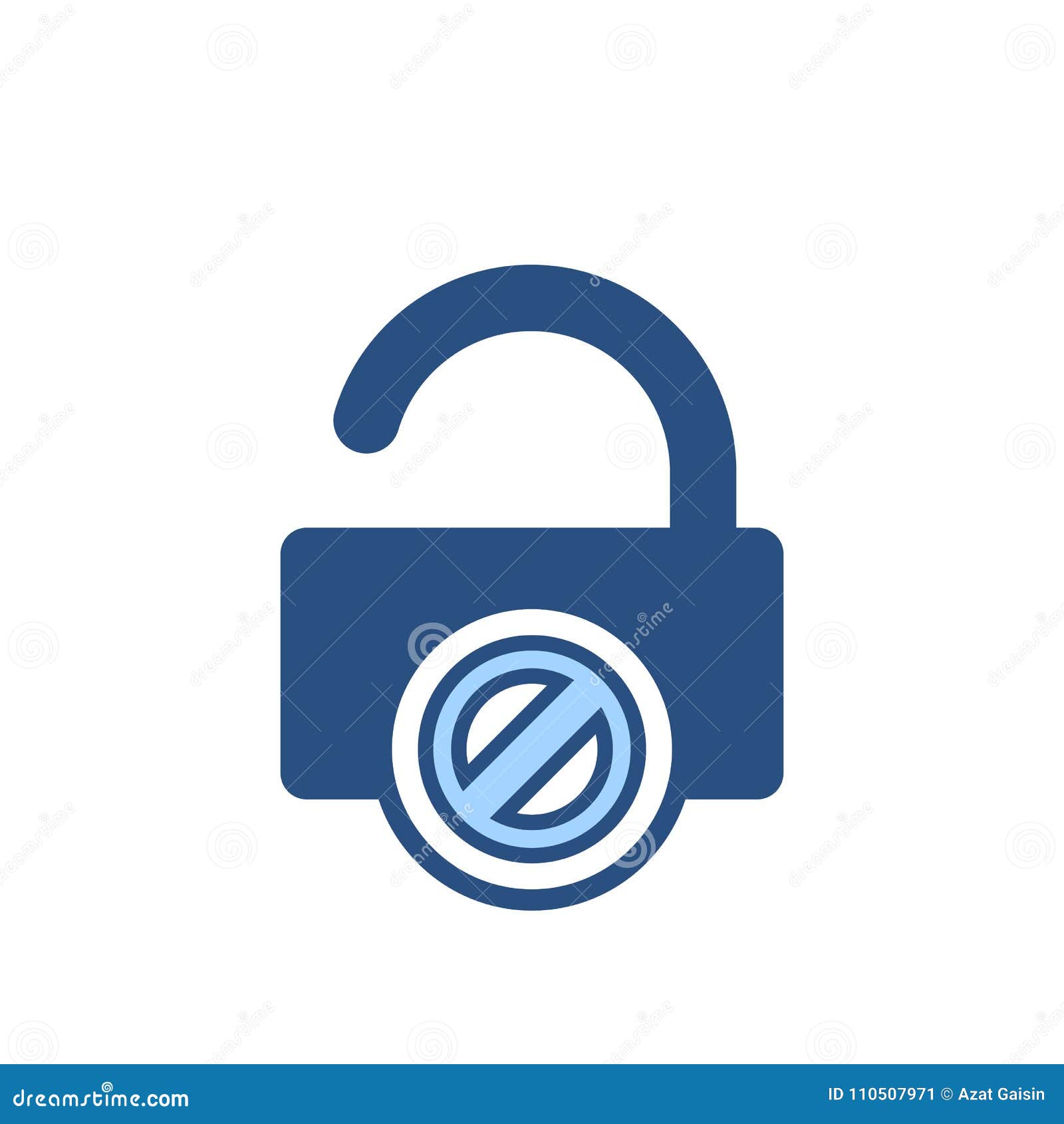 Blocked Dont Lock Open Security Icon Stock Vector - Illustration of ...