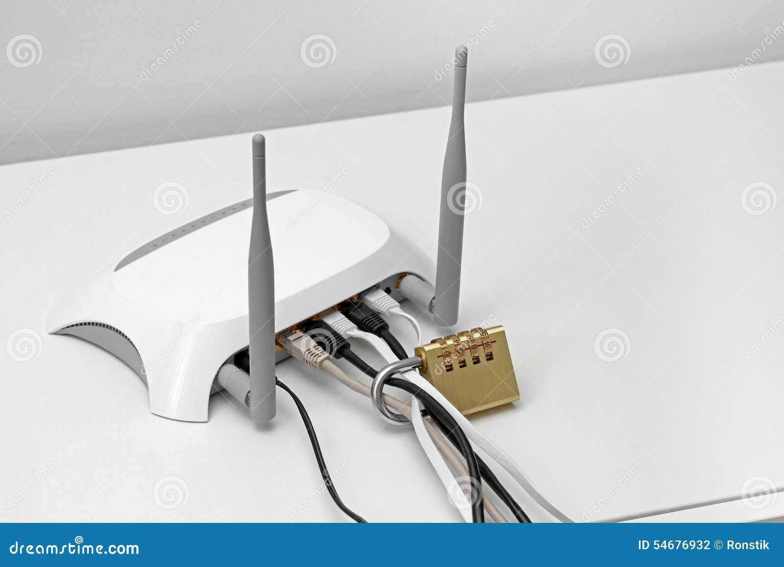 Blocked Internet Access Concept - Wifi Router with Padlock Stock Photo ...