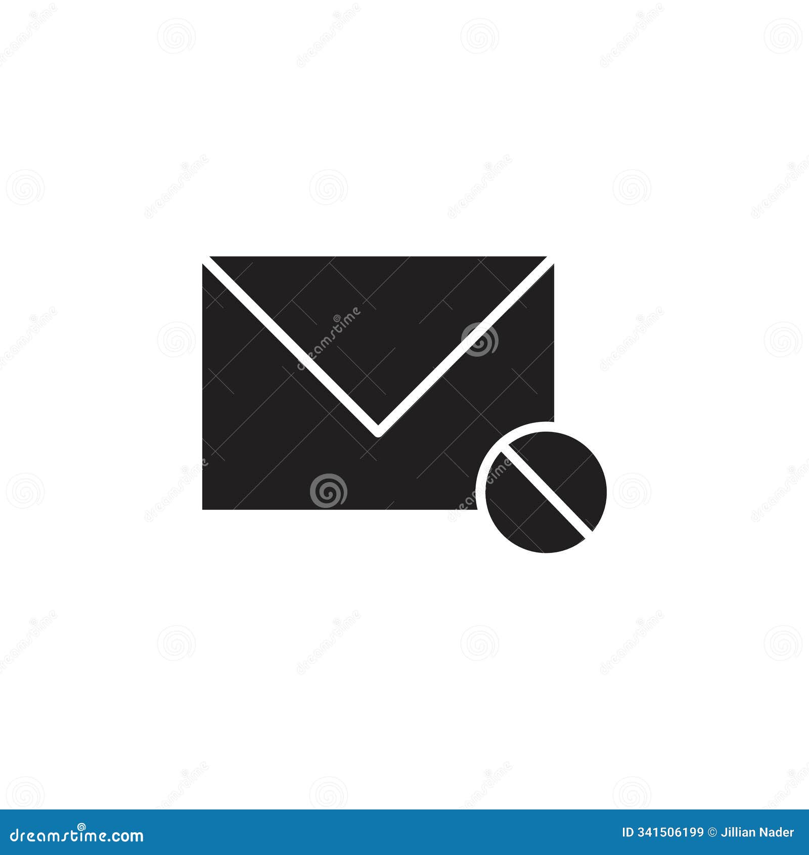 Blocked Mail Icon Flat Line Illustration Stock Vector - Illustration of ...