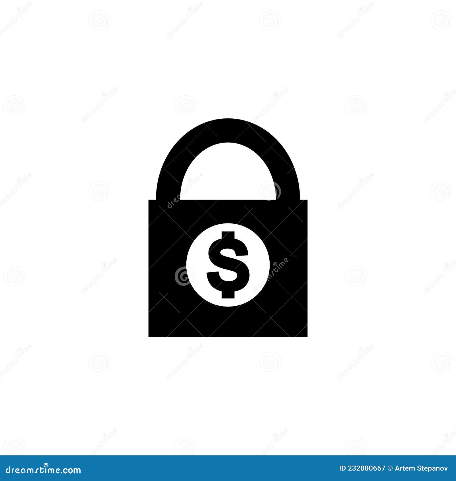 Blocked Money Icon, Locked Dollar, Blocked Card Stock Vector ...