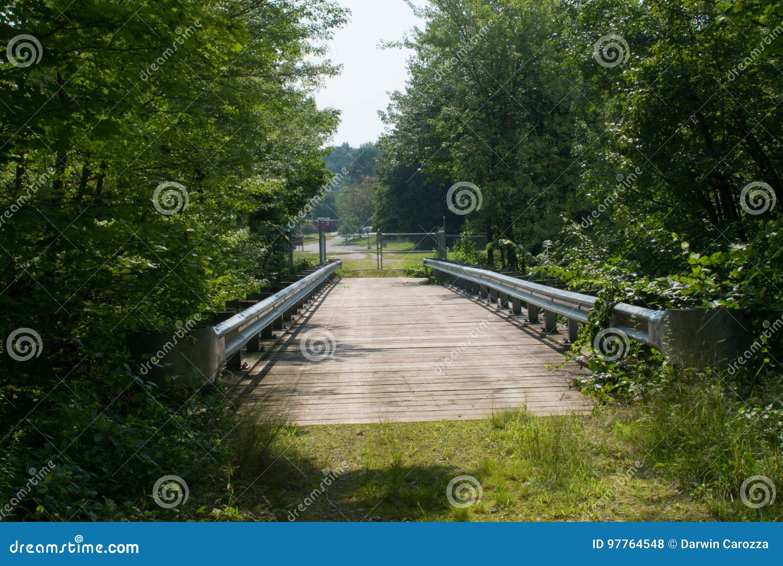 Blocked Off Bridge stock photo. Image of path, cars, trail - 97764548