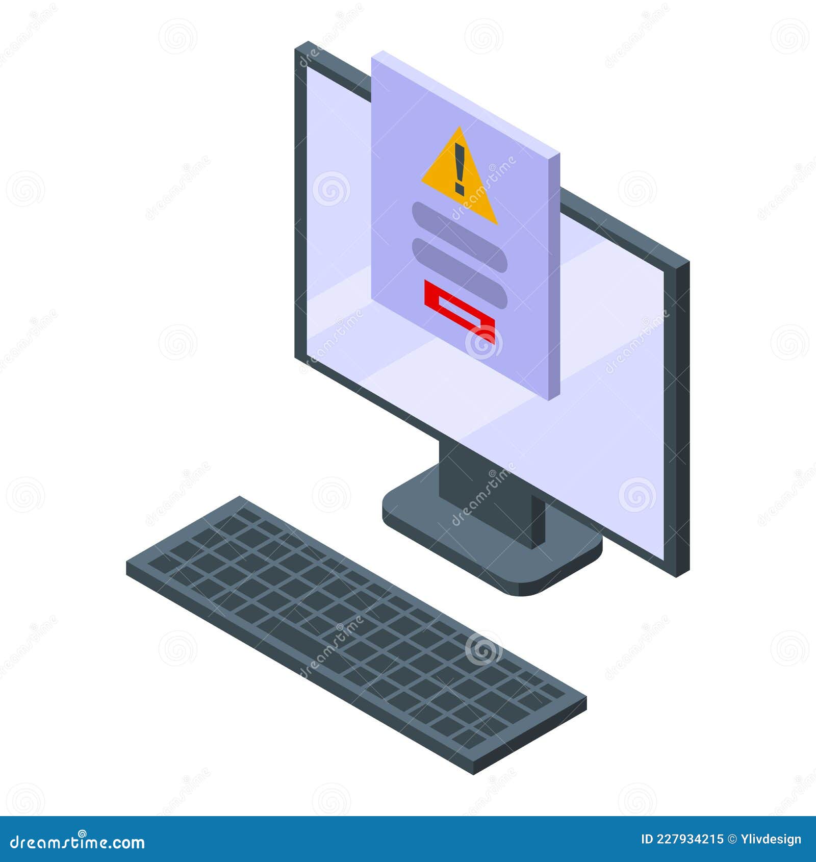 Blocked Pc Icon Isometric Vector. Blacklist User Stock Vector ...